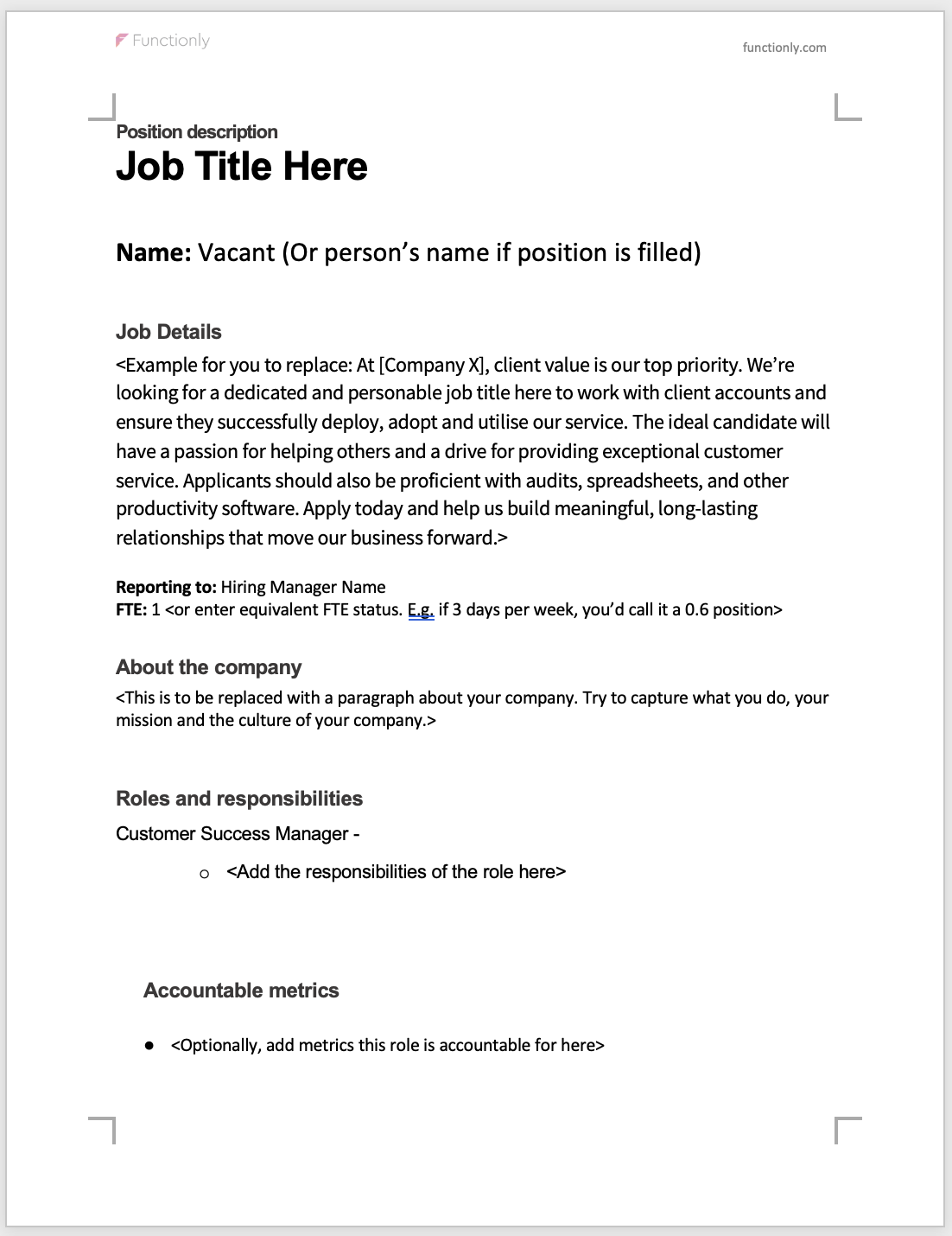 Free Job Description Templates and Examples