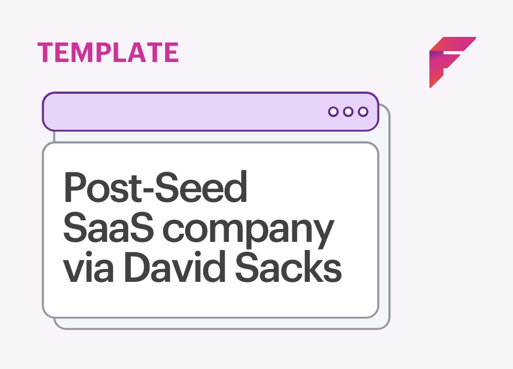 Post Seed Round SaaS Org Template - inspired by David Sacks